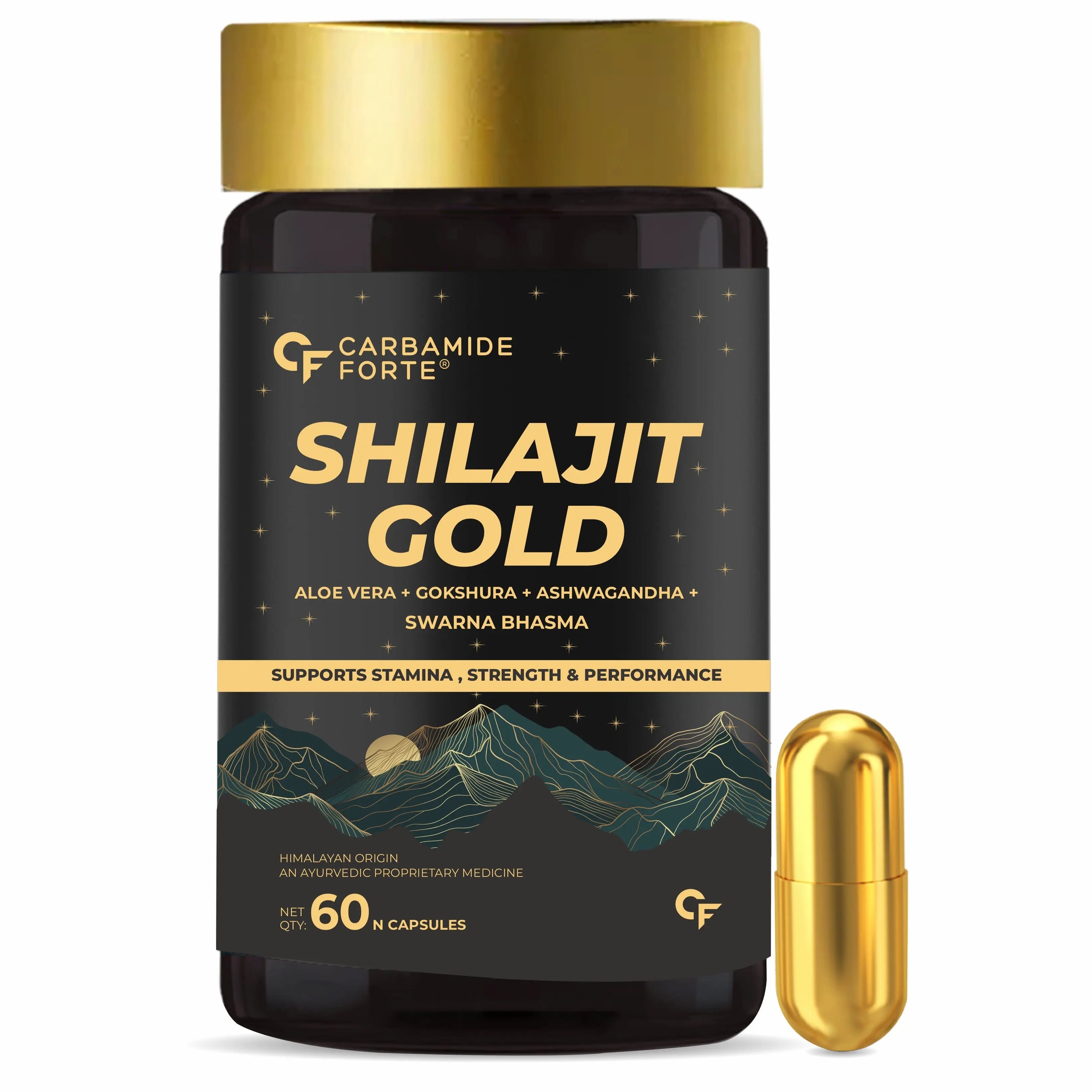 Carbamide Forte Shilajit Gold Capsules For Men | 60 Shilajit Capsules ...