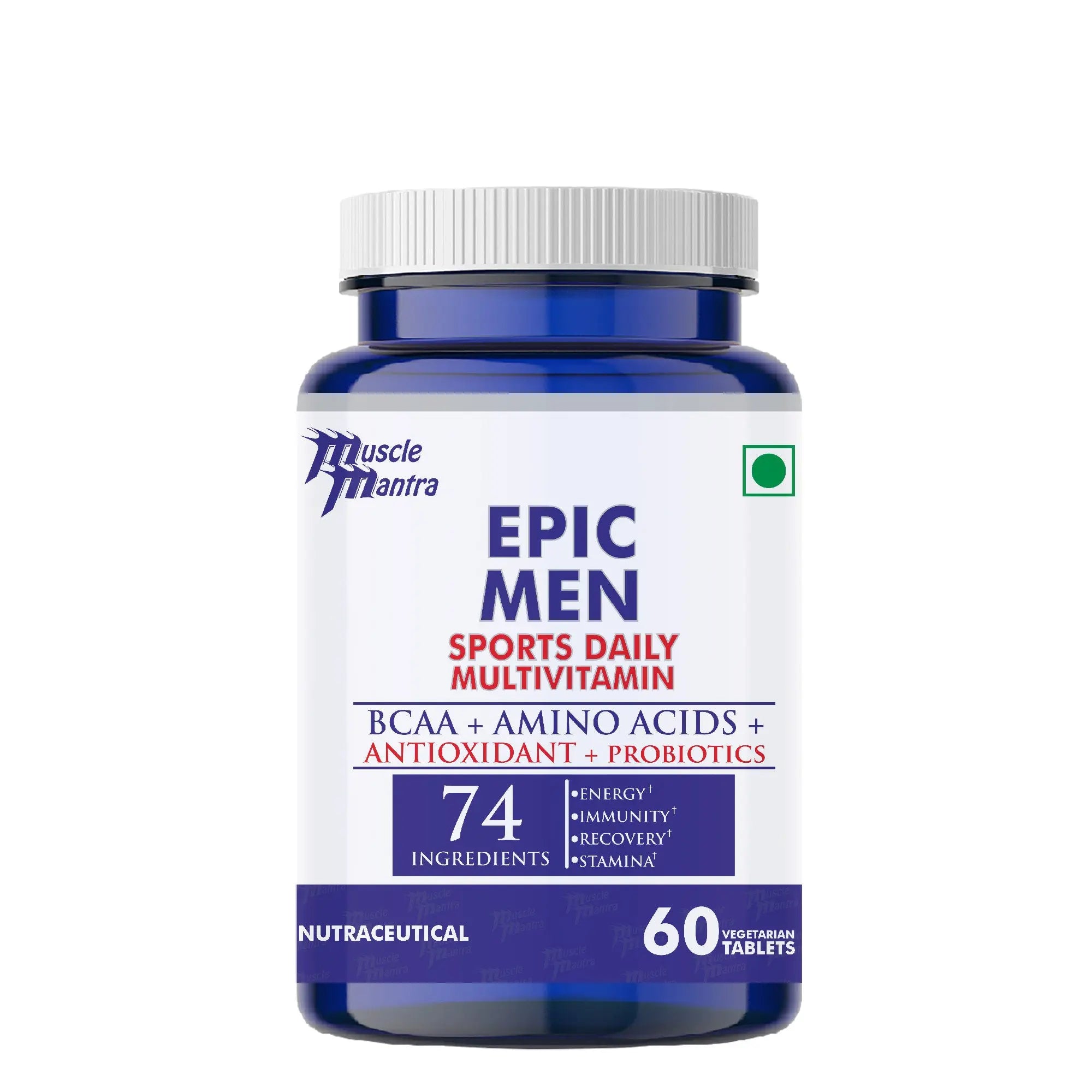 Muscle Mantra Epic Men Multivitamin 60 Veg Tabs - Body Building India