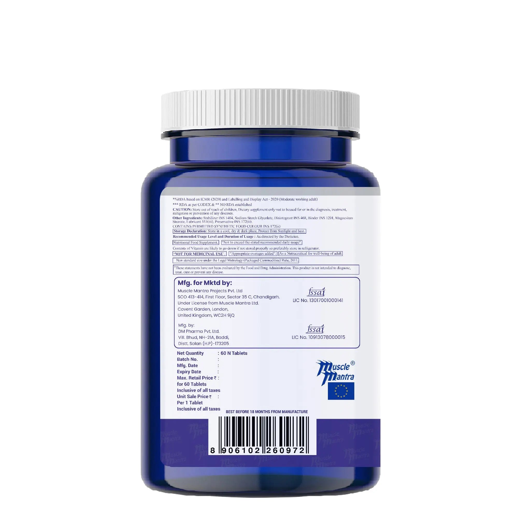 Muscle Mantra Epic Men Multivitamin 60 Veg Tabs - Body Building India